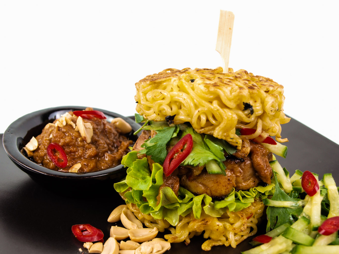 Satay sauce and a ramen chicken burger – InJohnnysKitchen